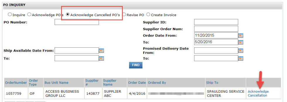 PO Acknowledgement | ABG Supplier Portal