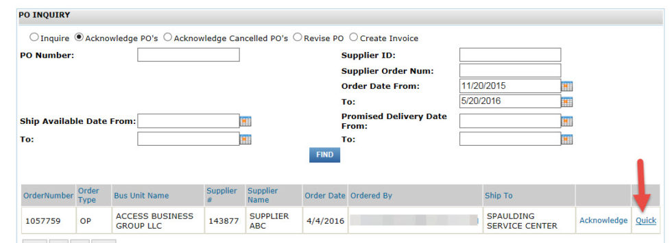 PO Acknowledgement | ABG Supplier Portal