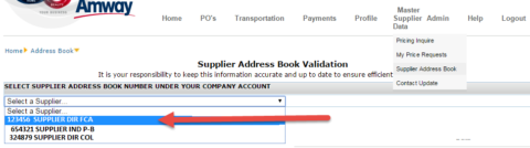 Master Supplier Data: Address Book Update | ABG Supplier Portal
