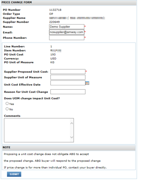 PO Acknowledgement | ABG Supplier Portal
